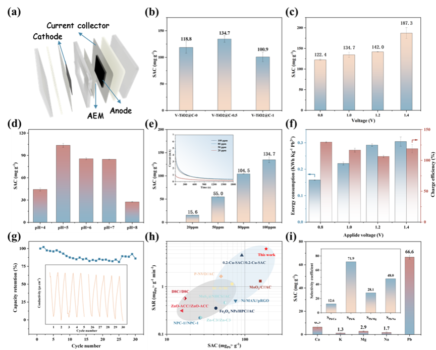同济大学/喀什大学马杰教授团队SPT: 原位界面生长限制策略合成V掺杂和C修饰的立方体TiO2电极，高效选择性去除Pb2+-同济环境功能材料实验室